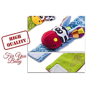 4pcs Sozzy Baby Infant Soft Toy Wrist Rattles Foots Finders Developmental