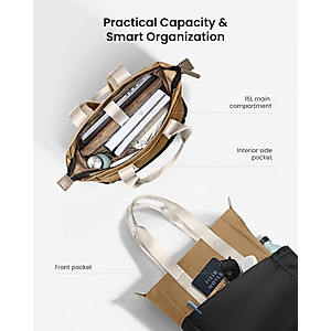tomtoc 16-inch Laptop Backpack for Work, Travel, Water-resistant, Stylish Slim Laptop Computer Bag Purse Backpack with Multi-functional Pockets, Casual Tote Daypack, 16L