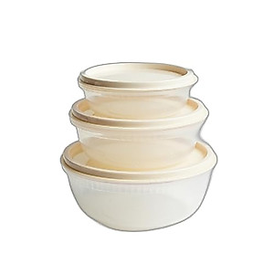 Unica Round Food Container, BPA-free Microwave Bowls with Lids, Airtight Container, Stackable Bowl Set, Freezer-safe, Dishwasher Safe, Set of 3, 7, 15, 18 oz, 6.12x6.12x2.54 in