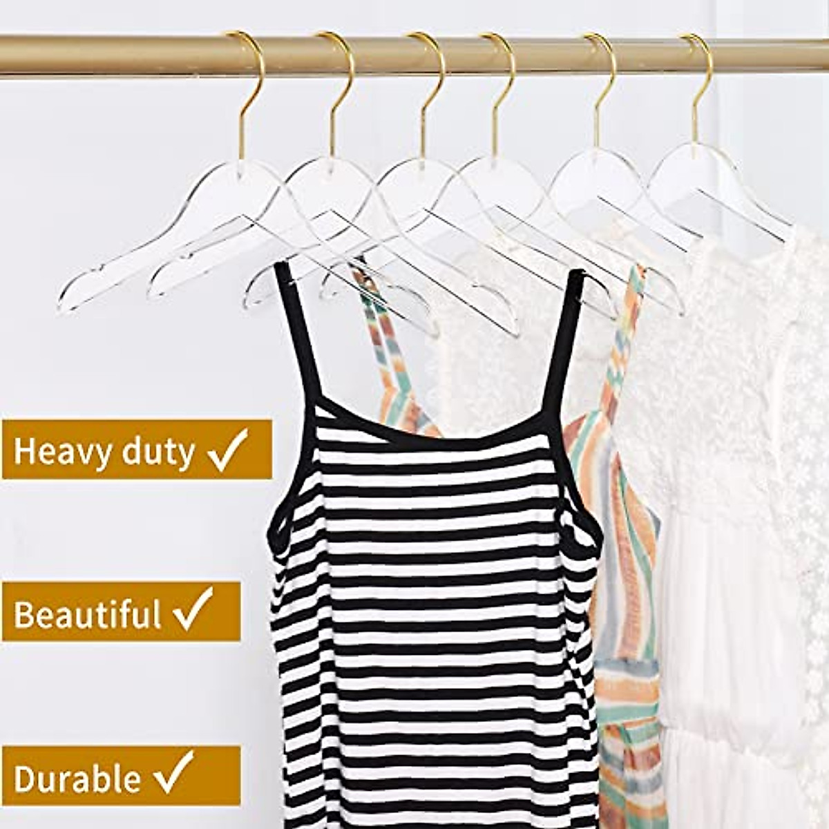 10 Pack Clear Acrylic Children's Hangers Kids Hanger Baby Toddler Infant-Hangers Clear Premium Hangers for Kids Clothes Closet (Clear)