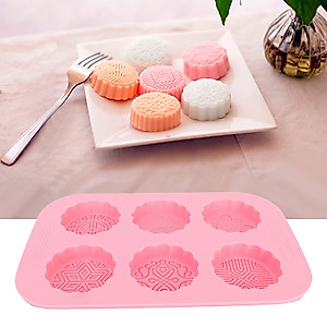 2Pcs Cookie Silicone Mold, Round Moon Cake Mold Cookie Silicone Mold Snowskin Mooncake Mold Moon Cake Molder for Baking Cookie Stamps