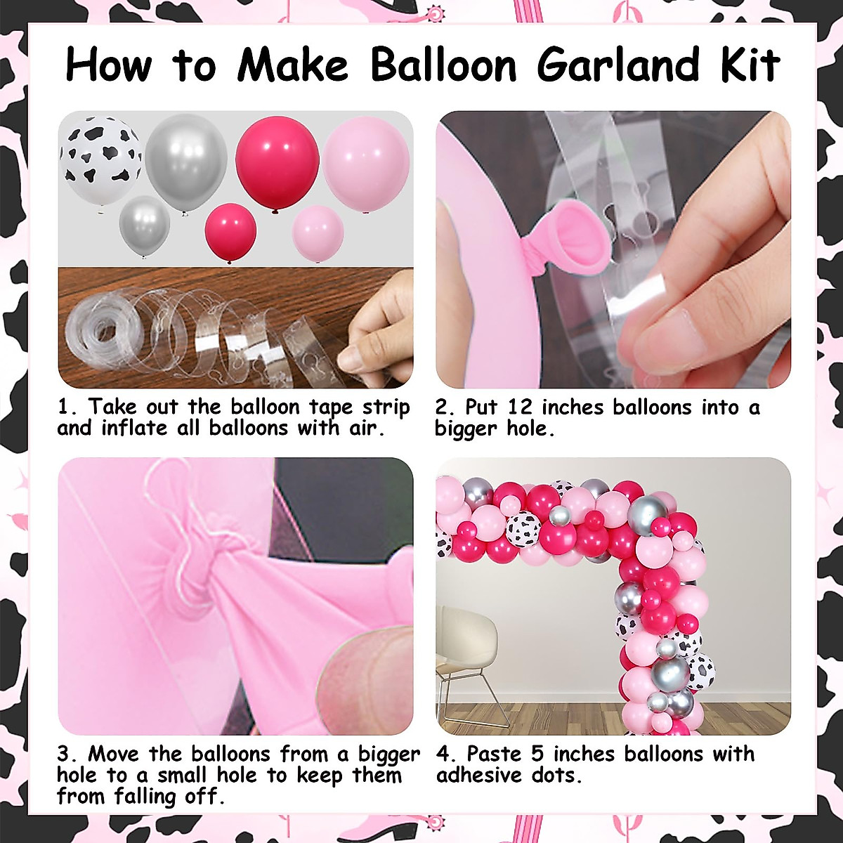 Space Cowgirl Birthday Party Decorations Balloons Garland Arch Kit - Western Cowgirl Nashville Bday Celebration Party Supplies Set - Disco Star Balloon Backdrop