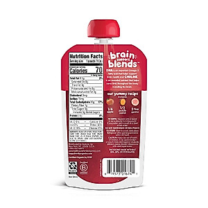 Happy Baby Organics Brain Support Blends Apples, Purple Carrots & Guava with DHA and Choline 4oz Pouch (Pack of 16)