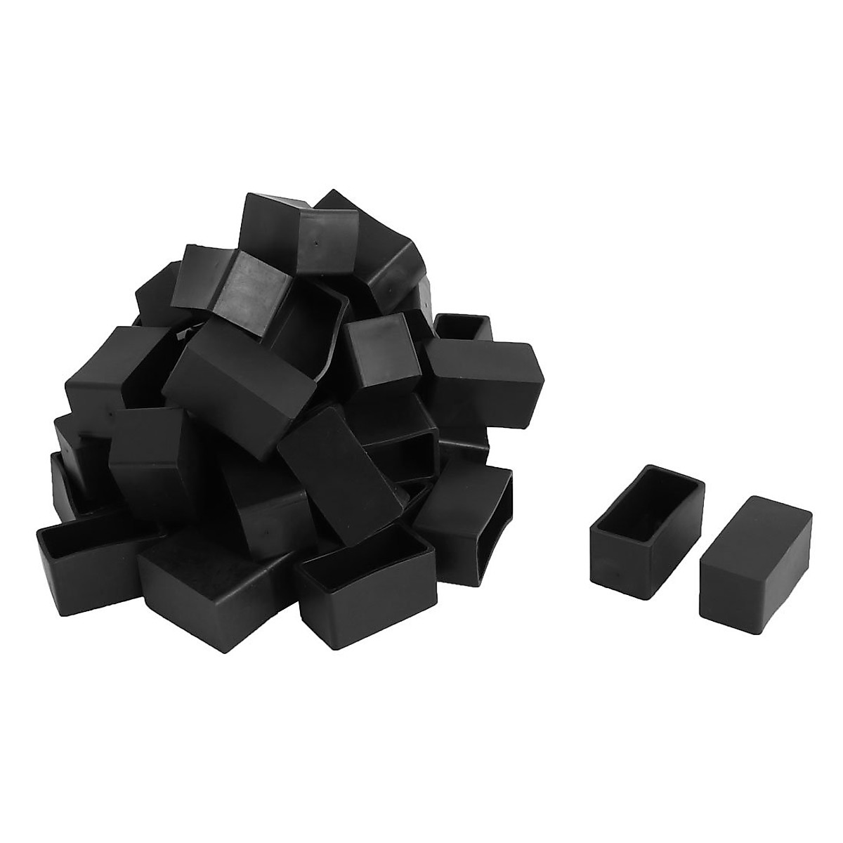 uxcell Rubber Furniture Table Chair Leg Rectangle Shape Foot Covers 40 x 20mm 40pcs Black