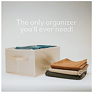 NEATR Clothes Organizer for Folded Clothes, 2 Pieces, Upgraded Wardrobe Clothing, Foldable Pants Closet, Clothing & Storage Jeans, t-shirt, Beige