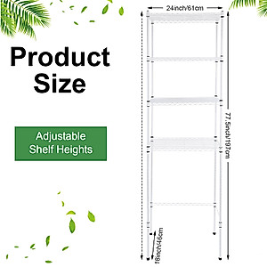 Huwena 4 Tier Mini Fridge Stand with Storage for Dorm Microwave Stand Over Mini Fridge Storage Shelf Adjustable Height Mini Fridge Organizer for College Rooms Kitchen Pantry (White)