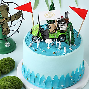 Moxweyeni 21 Pieces Golf Cake Decorations, Birthday Cake Toppers Mini Golf Cart Toy for Sport Themed Boy Girl Birthday Party Supplies