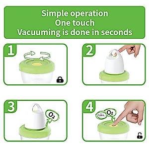 FOSA extra small vacuum container, microwavable with lid 13.5oz, 12pcs set (vacuum unit not included)