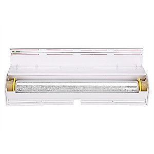 Food Wrap Cutter, Home Plastic Food Wrap Dispenser Cutter Foil and Cling Film Cutter Kitchen Storage Accessories