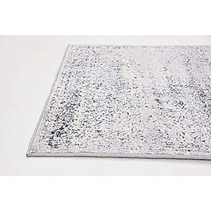 Unique Loom Chateau Collection Distressed, Textured, Vintage, Border, Rustic, Traditional Area Rug, 2 ft 2 in x 6 ft 7 in, Navy Blue/Beige