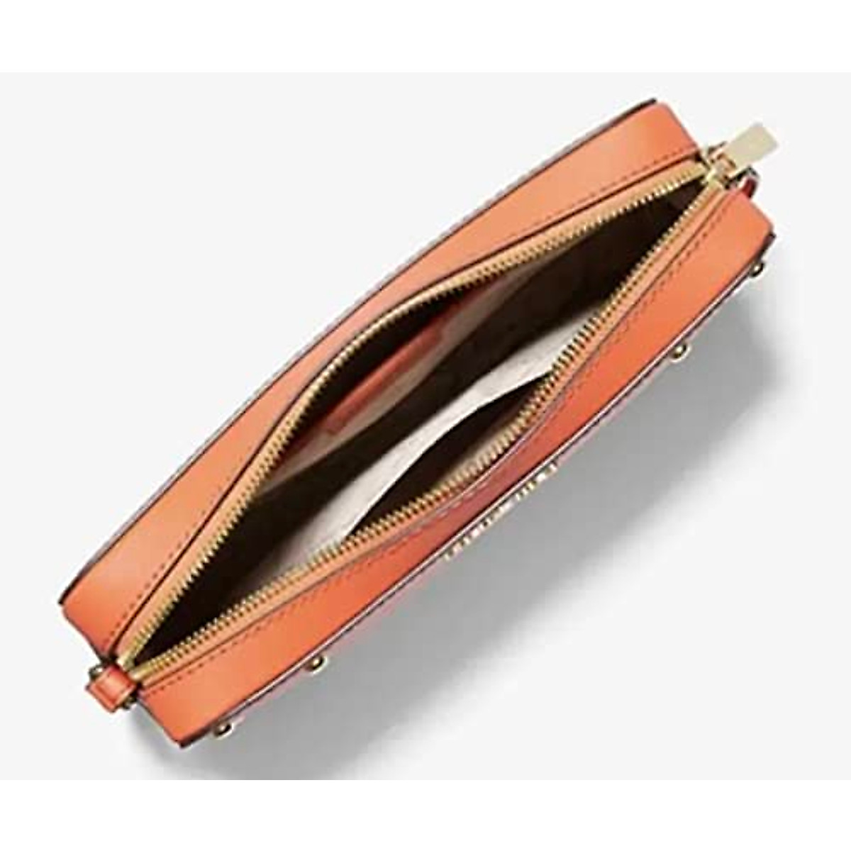 Michael Kors Sandrine Studded Saffiano Leather Crossbody Bag Tangerine Orange