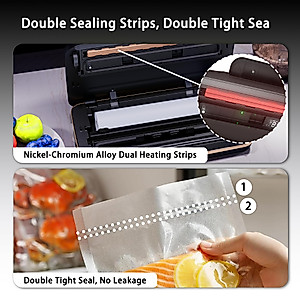 95kpa Commercial Vacuum Sealer Machine,Full Automatic Food Sealer, With 10-in-1 Functions,Easy-Lock Handle, Double Heat Seal,Vacuum Sealer for food With Bags Storage, Built-in Cutter,Progress Display