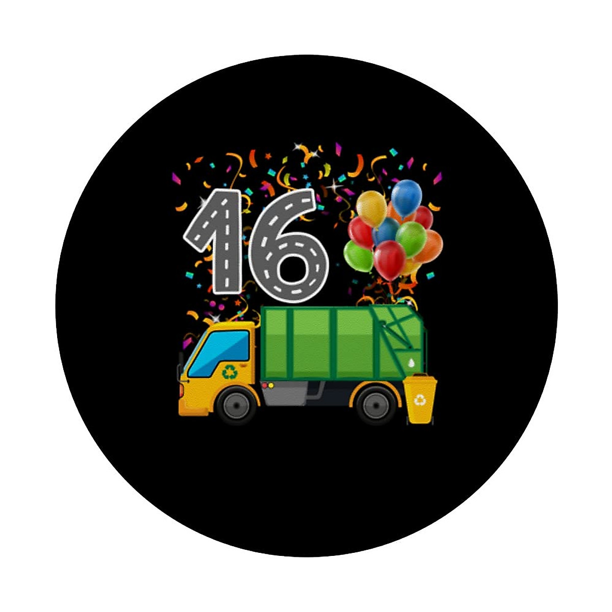 Happy 16 Waste Picker Dumpster Garbage Truck PopSockets Swappable PopGrip