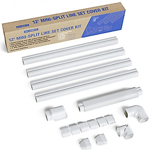 Cooper & Hunter Line Set Cover Kit for Mini Split Air Conditioners and Heat Pumps Paintable Durable Decorative (3" W / 12FT L)