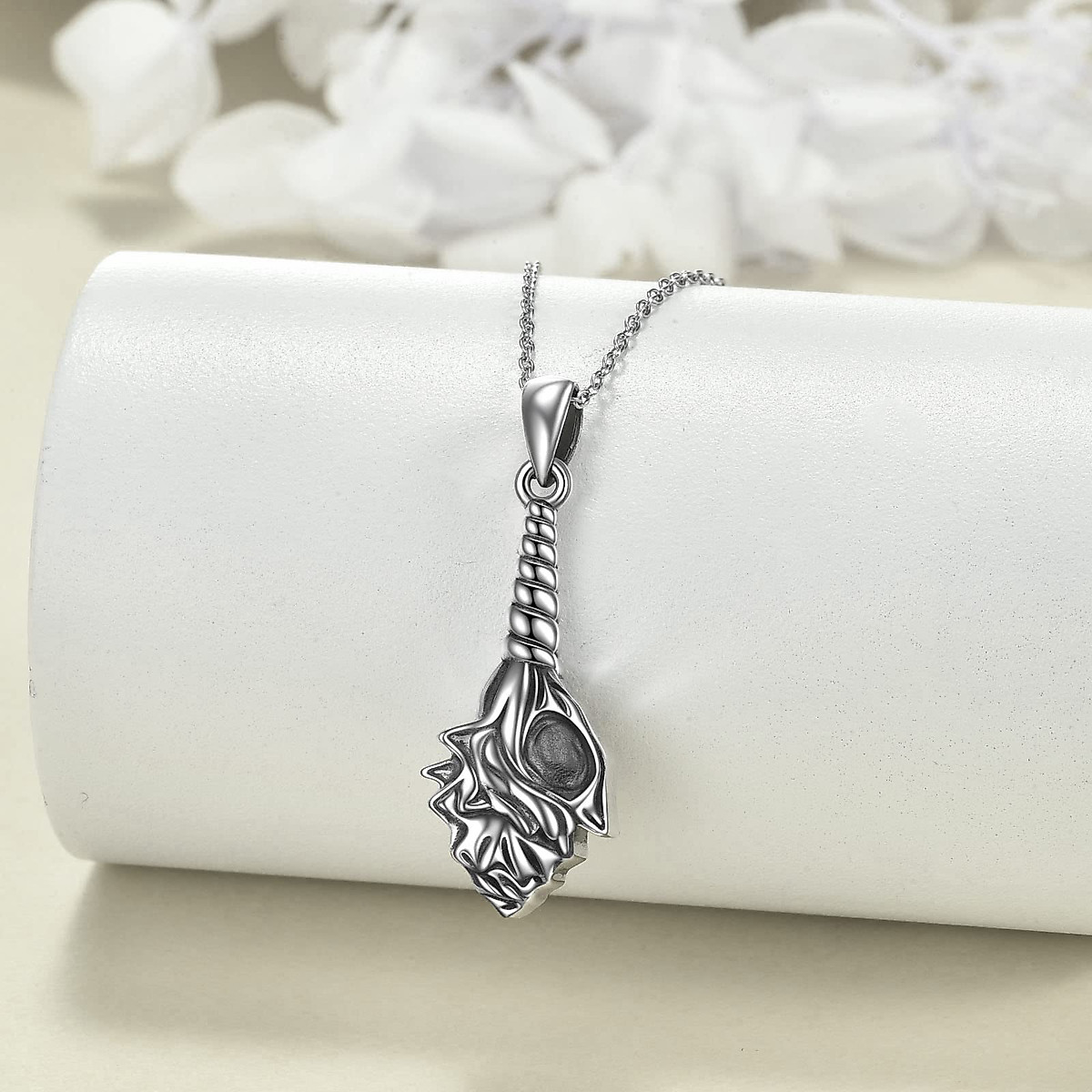 YFN Seashell Urn Necklace for Human Ashes Sterling Silver Shell Ashes Keepsake Cremation Pendant Sea Theme Beach Jewelry for Women Men Dog Cat (Seashell 2)