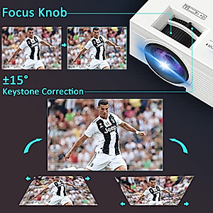 Mini Portable Projector 1080P Home Theater Video Projector - Full HD 8500 Lumens LED Movie Projector Compatible with HDMI, PS4, VGA, USB, TF, AV, Laptop, Smartphone, Small Outdoor Projector