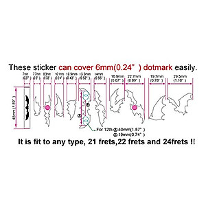 Jockomo BAT Bat/White Pearl Guitar Inlay Sticker