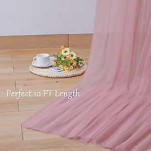 10x10 Dusty Rose Tulle Backdrop Curtains for Parties, Sheer Backdrop Curtain Wedding Photo Backdrop Drapes for Baby Shower Photography Birthday Party