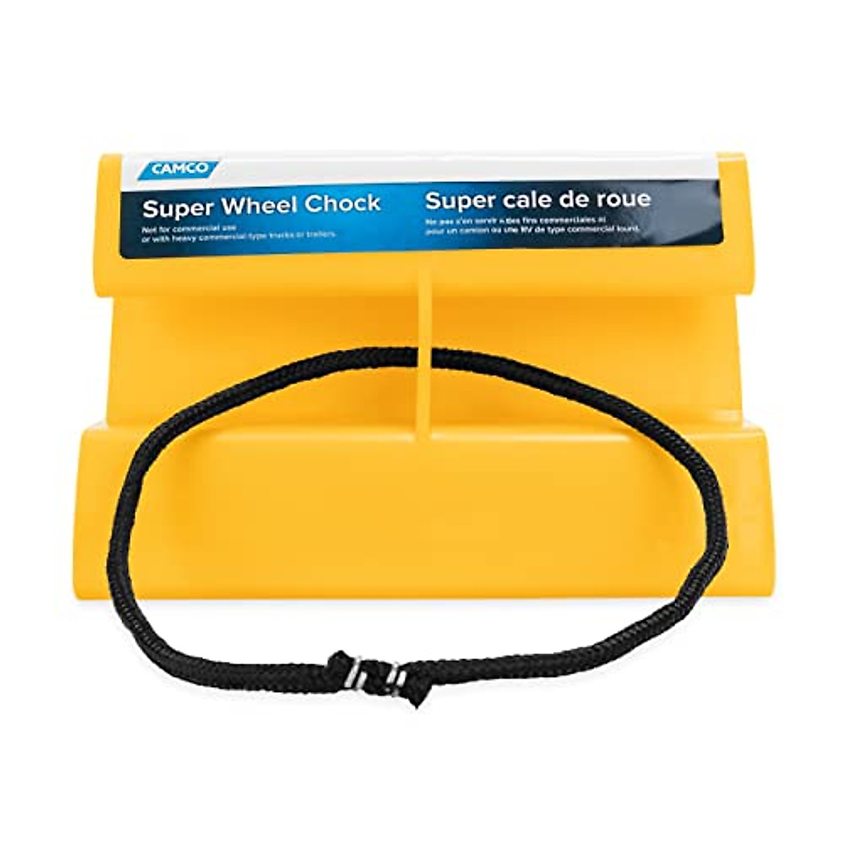 Camco Super Wheel Chock with Rope - Helps Keep Your Trailer in Place So You Can Re-Hitch - (44475) , Yellow