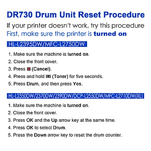 Compatible Drum Unit Replacement for Brother DR-730 DR730 DR760 DR 760 with Long Life OPC (1 Pack Drum Unit ONLY, NOT Toner)