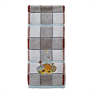 SKL Home Harvest Pumpkins Hand Towel, Plaid Small