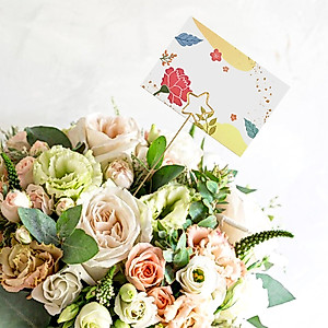 20Pcs Metal Floral Place Card Holder, Star Shape Flower Pick Clips Table Number Holders, Gold Metal Card Picture Holder Pick, Floral Gift Card Holder Clips for Wedding Party Favor