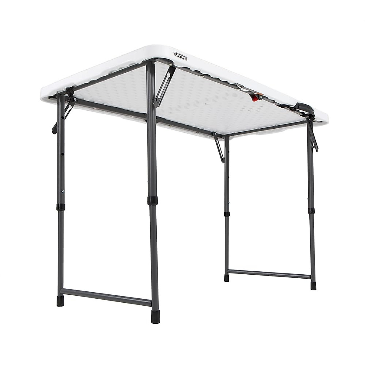 Lifetime Height Adjustable Craft Camping and Utility Folding Table, 4 Foot, 4'/48 x 24, White Granite