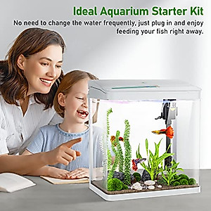 PONDON Betta Fish Tank, 3 Gallon Glass Aquarium, 3 in 1 Fish Tank with Filter and Light, Desktop Small Fish Tank for Betta Fish, Guppies, Goldfish