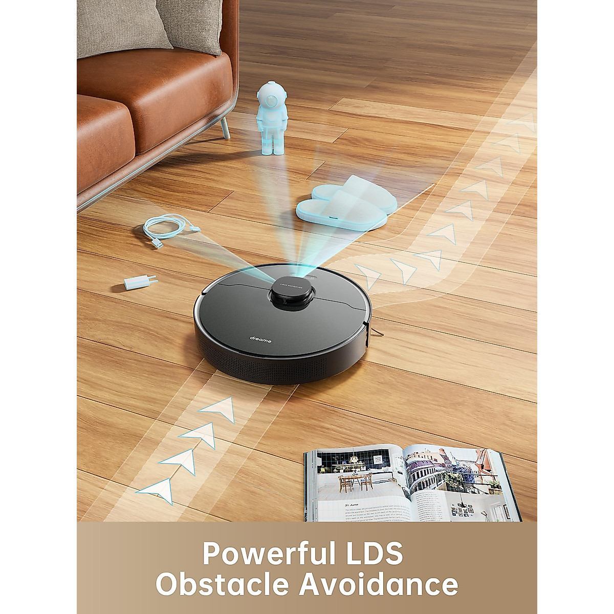 Dreametech D10s Pro Robot Vacuum and Mop Combo, Powerful 5000Pa Suction, AI-Powered Obstacle Recognition, 280mins Runtime, Robot Vacuum Cleaner Compatible with Alexa, Perfect for Pet Hair, Carpets