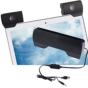 SUPVIN Portable Mini Speakers, External Clip On Computer Speakers, USB Powered Wired Multimedia Mini Soundbar for PC Computer Laptop Speakers