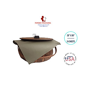 Tapestry Green Tissue Paper Squares, Bulk 24 Sheets, Premium Gift Wrap and Art Supplies for Birthdays, Holidays, or Presents by Feronia packaging, Large 20 Inch x 30 Inch