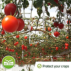 De-Bird Bird Scare Rods - Bird Repellent Woodpecker & Pigeon Deterrent Outdoor Spinning Repeller Device for Garden or Yard