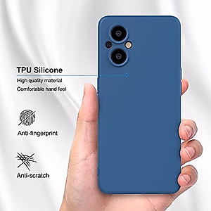 Foluu Silicone Case for OnePlus Nord N20 5G, Liquid Gel Rubber Case with Soft Microfiber Lining Cushion Slim Hard Shell Shockproof Protective Cover for OnePlus Nord N20 5G 2022 (Blue)
