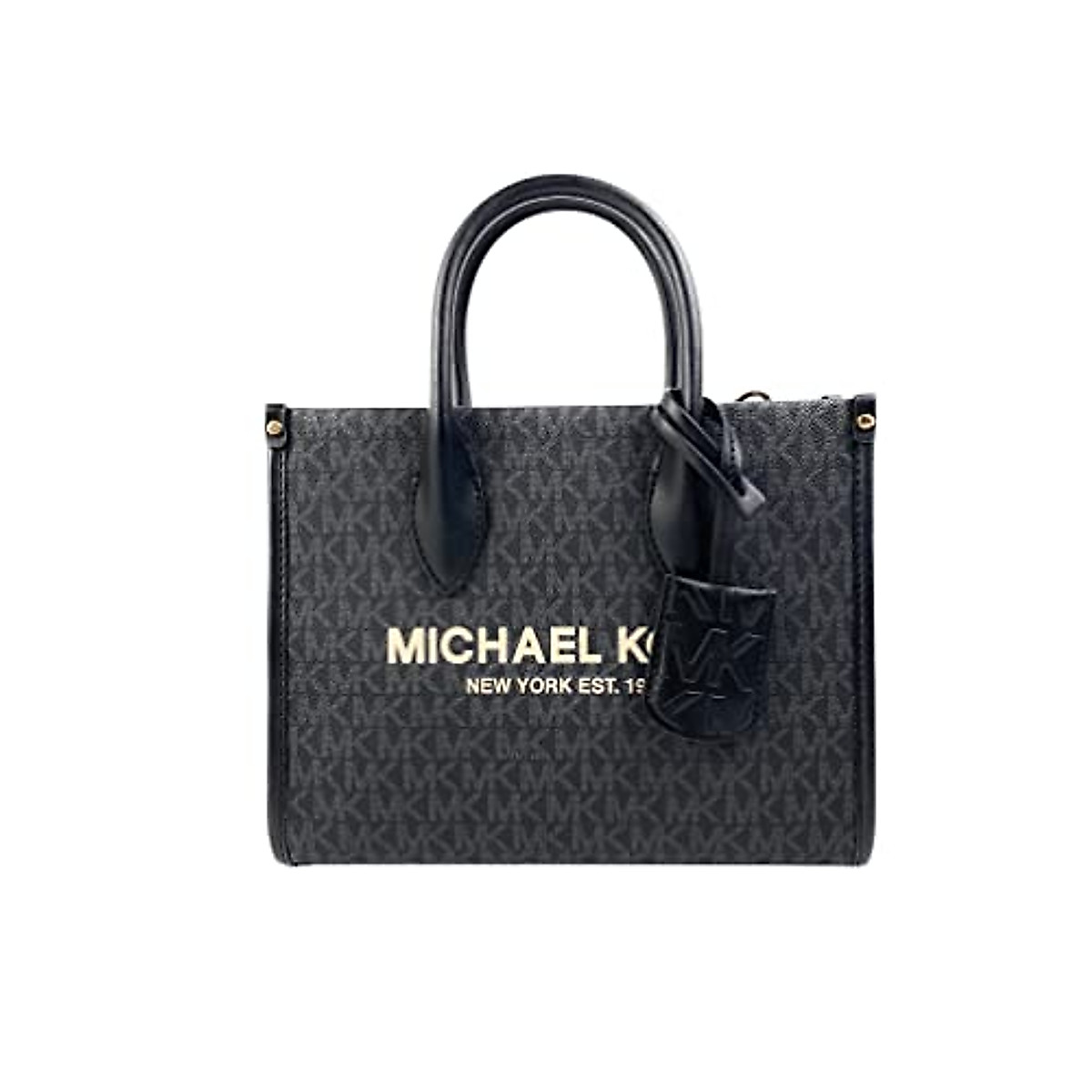 Michael Kors Mirella Small Tote Crossbody Bag in Black Signature