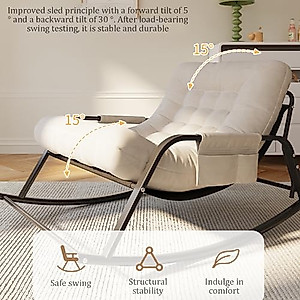 BREAUX Grand Patio Textilene Rocking Chair,Durable Metal Frame with Comfortable Cushion,Relax Armchair for Indoor(A)