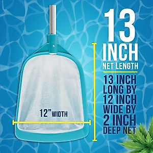 U.S. Pool Supply Professional Swimming Pool 6 Foot Leaf Skimmer Net with 5 Aluminum Pole Sections - Ultra Fine Mesh Netting, Clean Remove Leaves Debris Fast - Pool, Spa, Pond Cleaning Maintenance