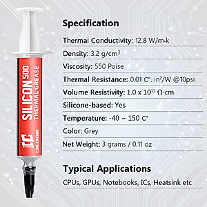 CoolerCube Thermal Paste, 3g CPU Thermal Compound Paste, Heatsink Paste for All Coolers, CPU, GPU, IC Processor, Carbon Based High Performance, Thermal Interface Material