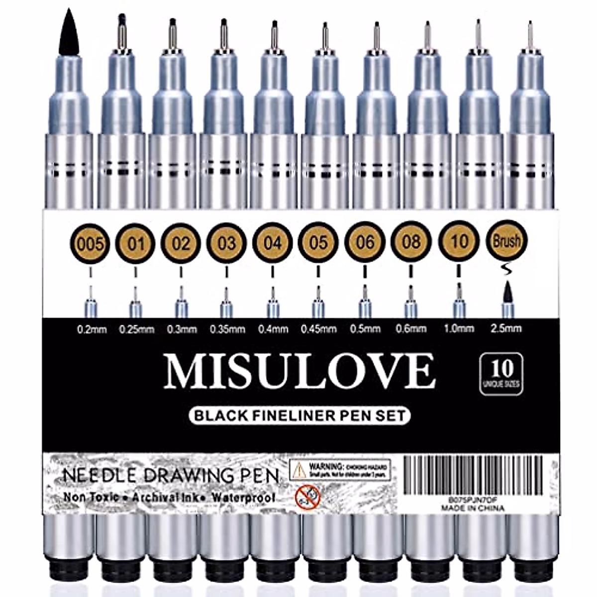 MISULOVE Fine Point Multi-Liner Pens - 10 Pack Set, Ideal for Anime Sketching, Bible Journaling, and Fine Line Drawing for Versatile Artistic Applications