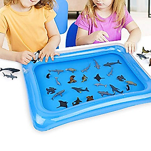 Winsenpro Bath Toys,24PCS Sea Animal with Inflatable Water Mat for Party Birthday Gifts,Realistic Sea Ocean Animals Creature Play Set for Boys Girls (24PCS Sea Animals)