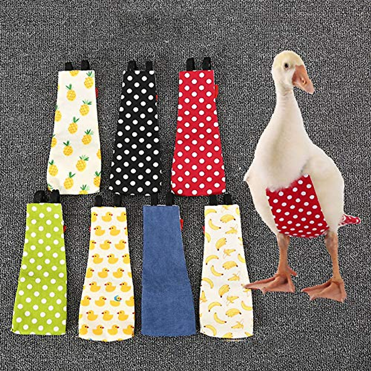 ABCD Chicken Diapers, Duck Diapers, Adjustable Chicken Diapers, Washable and Reusable, Chicken Costumes with Bows (Banana, M)