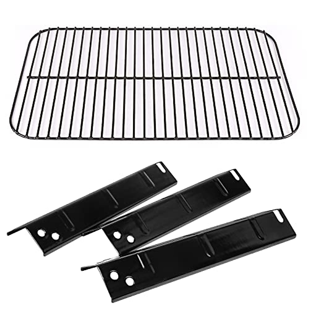 Hisencn Grill Replacement Parts for Expert Grill 3 Burner Walmart XG10-101-002-02, Porcelian Steel Cooking Grate and Heat Plates for Walmart Expert Grill Parts
