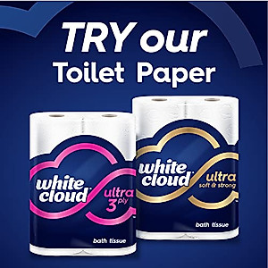 White Cloud Ultra PRO Ultra Absorbent Paper Towel, Choose-a-Size Sheets, 2 Packs of 6 DOUBLE Rolls = 24 Regular Rolls