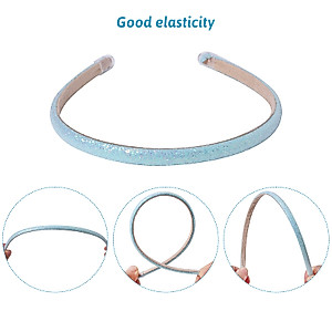 Fishdown Thin Glitter Headbands 6 Pack, Including Gold, Silver, Rose Red, Pink, Blue, Light Blue for Girls and Women, Non-slip Upgraded Sequin Headband with Soft Fabric Cover