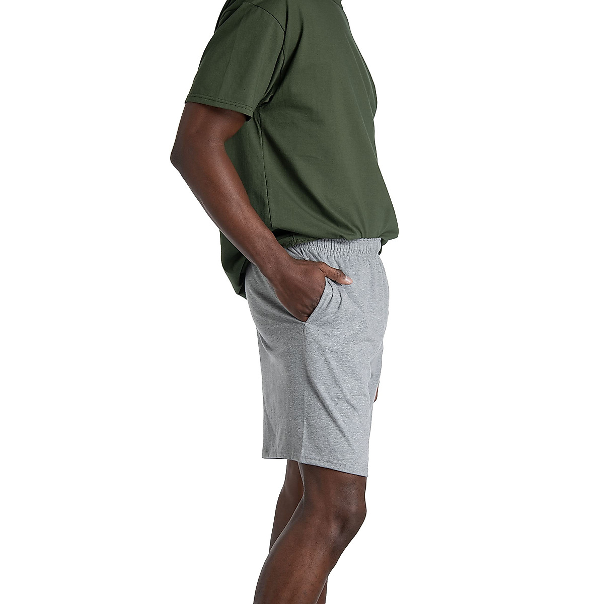 Fruit of the Loom Men's Eversoft Cotton Shorts with Pockets (S-4xl), 2 Pack-Grey Heather