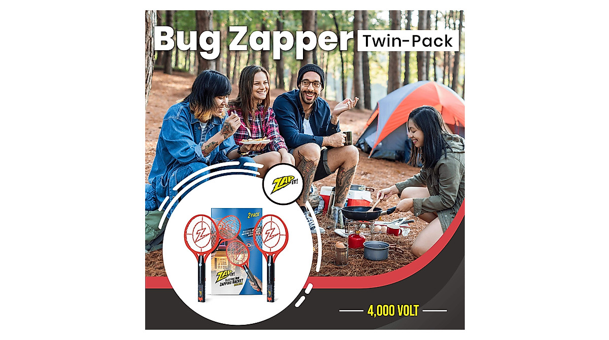Zap It Rechargeable Bug Zapper Racket - 4,000V Electric Fly Swatter