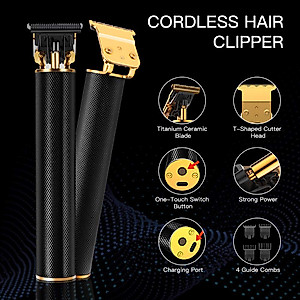 Frascio Professional Hair Clippers Zero Gapped Cordless Hair Trimmer Professional Haircut & Grooming Kit for Men USB Rechargeable Trimmer Barbers Clippers for Men Women Kids