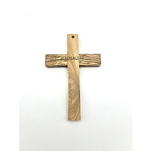 Olive Wood Wall Cross from Bethlehem, Wall Hanging Wooden Cross, confirmation cross gift, Baptism Gifts, Holy Wall cross, Hand Made religious décor Cross From the Holy Land (Medium Cross 6.2" x 4.2")