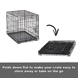 New World Newly Enhanced Single Door New World Dog Crate, Includes Leak-Proof Pan, Floor Protecting Feet, & New Patented Features, 42 Inch