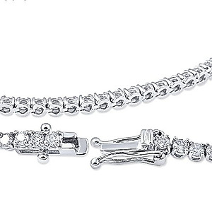 P3 POMPEII3 3ct. Diamond 18K White Gold Round Cut Tennis Bracelet 7"