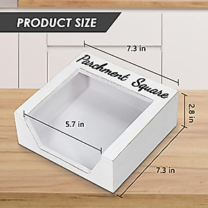 Parchment Paper Sheets Dispenser, Parchment Paper Square Holder for Kitchen Counter Drawer Organizer, Wooden Parchment Paper for Baking Hamburger Patty Paper Dispenser, Wax Paper Dispenser